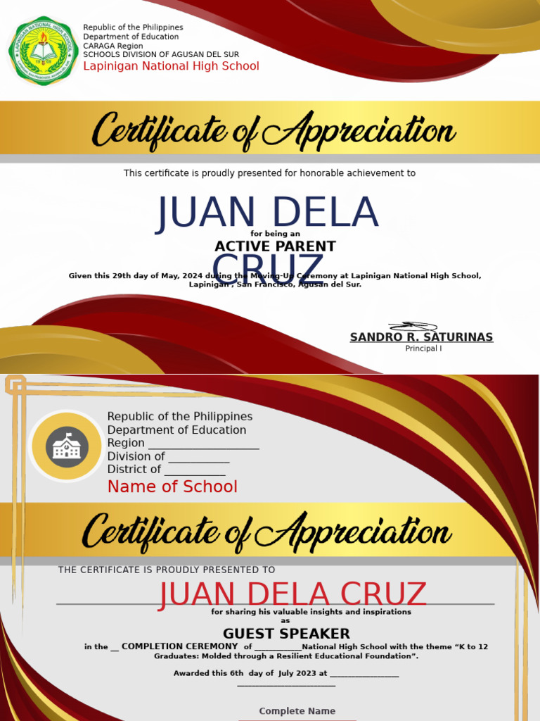 Active Parent Certificate Award | PDF