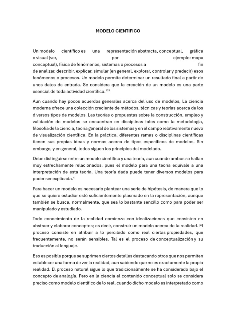 Modelo Cientifico | PDF | Science | Interacciones de disciplina académica