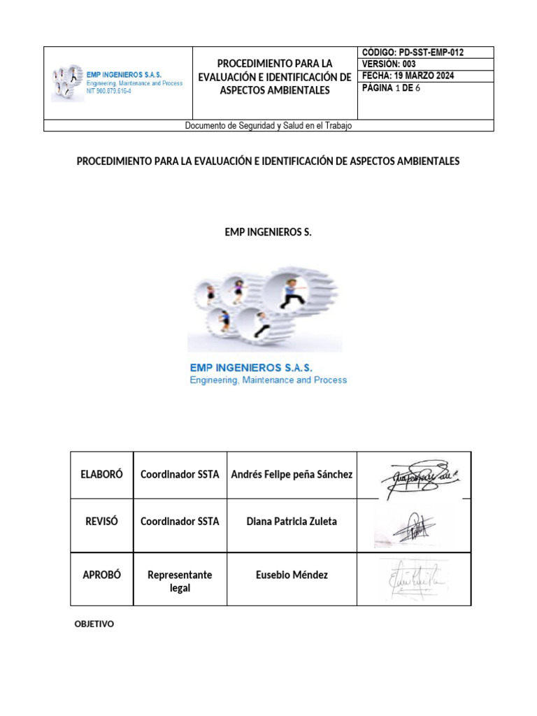 Procedimiento de Identificacion de Aspectos Ambientales | PDF | Entorno natural