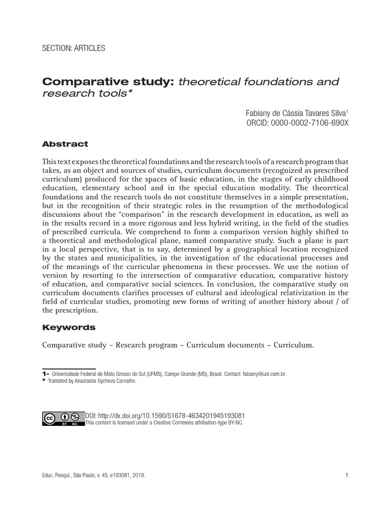 Comparatuive Study - Theoretical | PDF | Knowledge | Curriculum