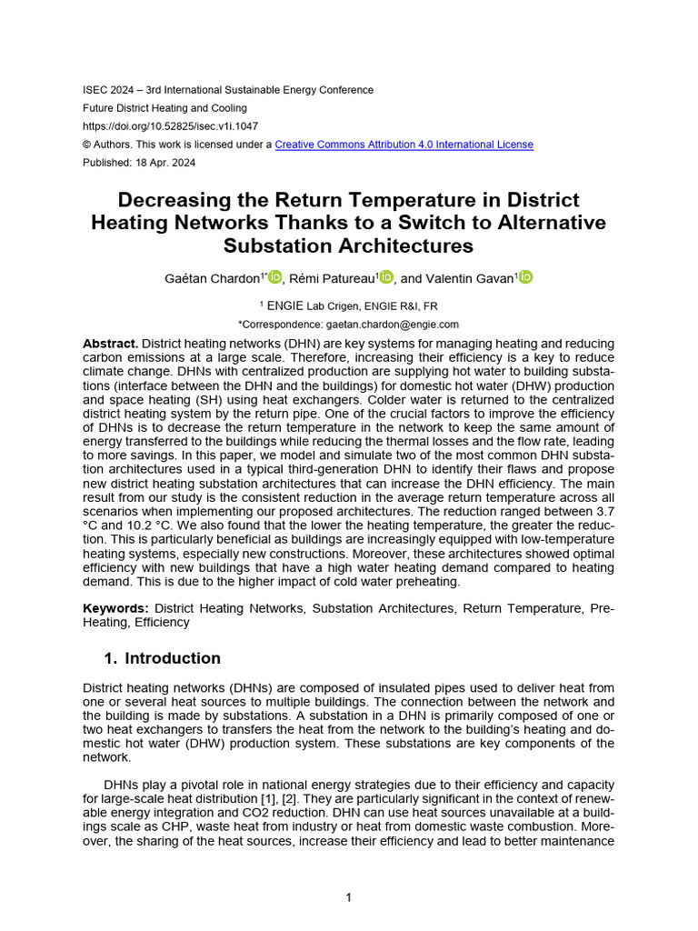 Optimizing Return Temperature in DHNs | PDF | Efficient Energy Use ...