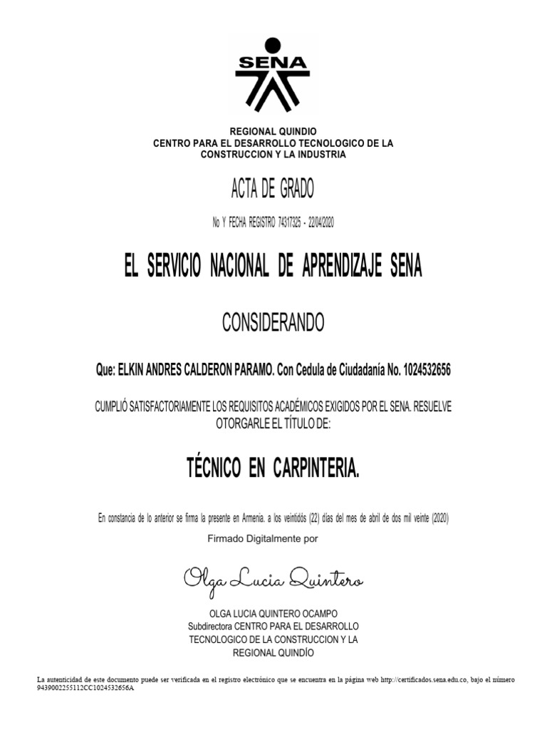 Certificado Sena - 2 | PDF