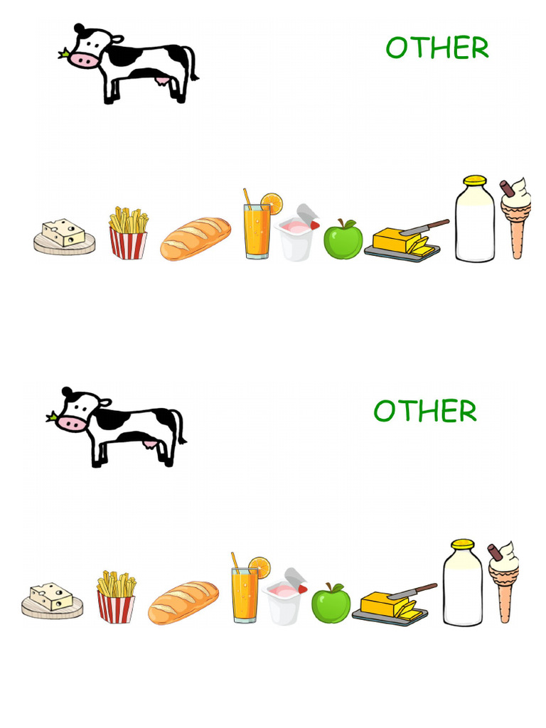 What Food Does Milk Make - Sorting WS | PDF