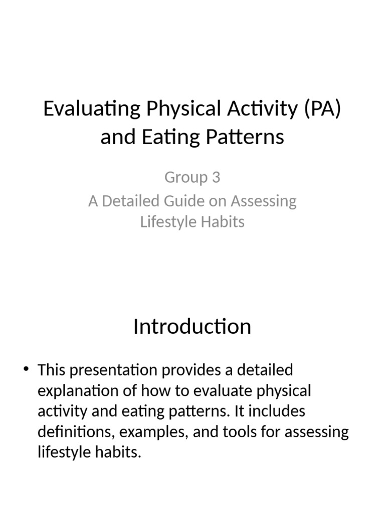 Assessing Physical Activity & Nutrition | PDF | Nutrition | Diet ...