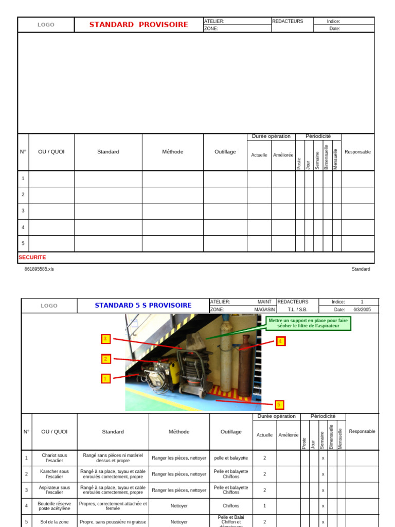 Standards de Nettoyage 5S en Atelier | PDF