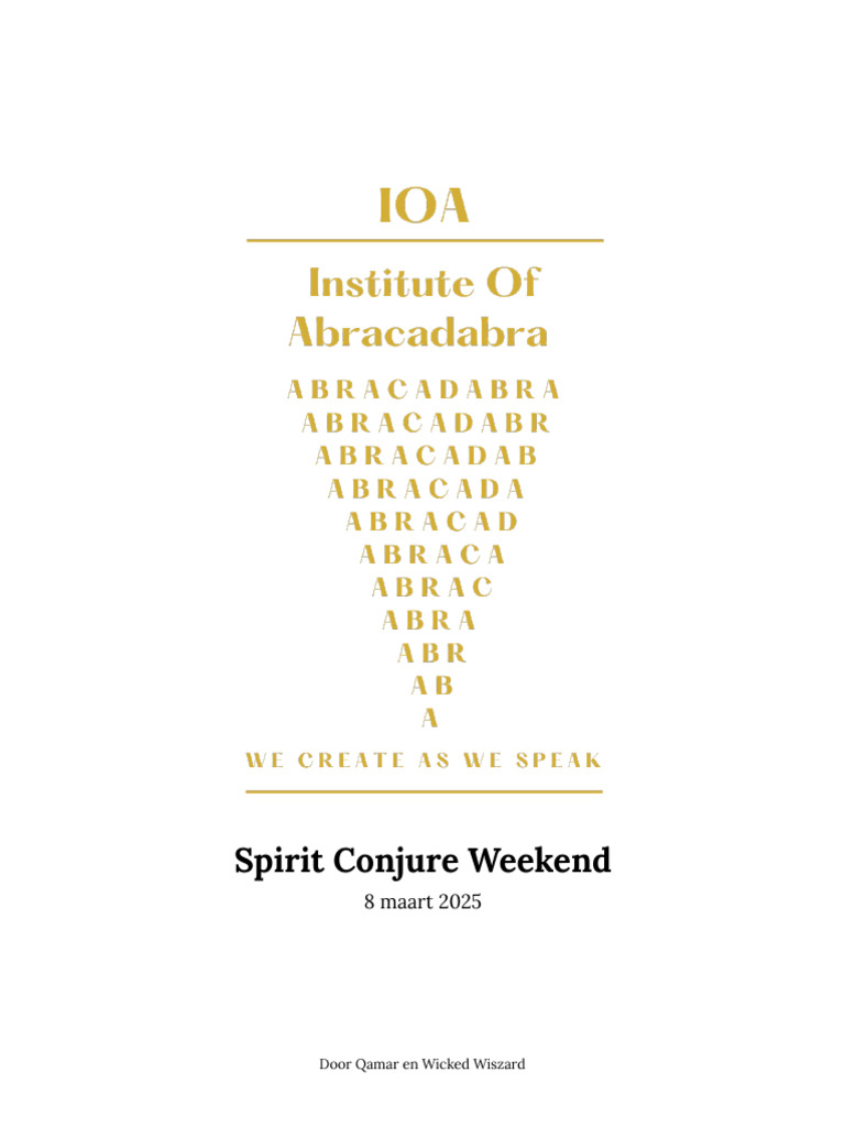 Spirit Conjure Weekend - Def | PDF