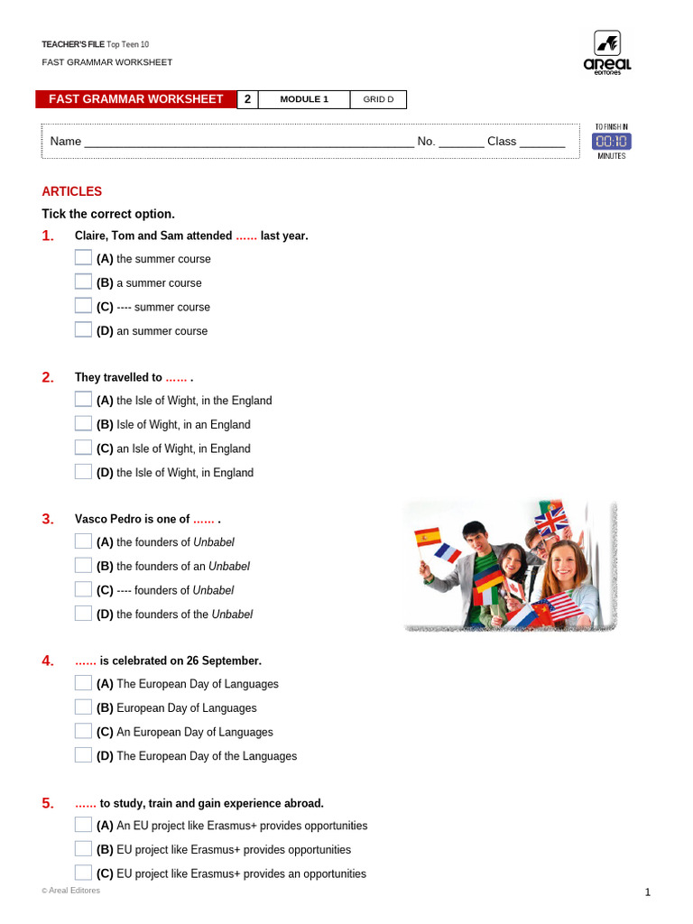 Ae tt1021 Fast Grammar Worksheet 2 | PDF