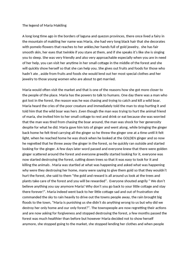 The Legend of Maria Makiling 1 | PDF