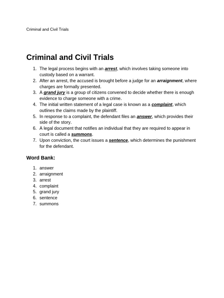 Criminal and Civil Trials | PDF