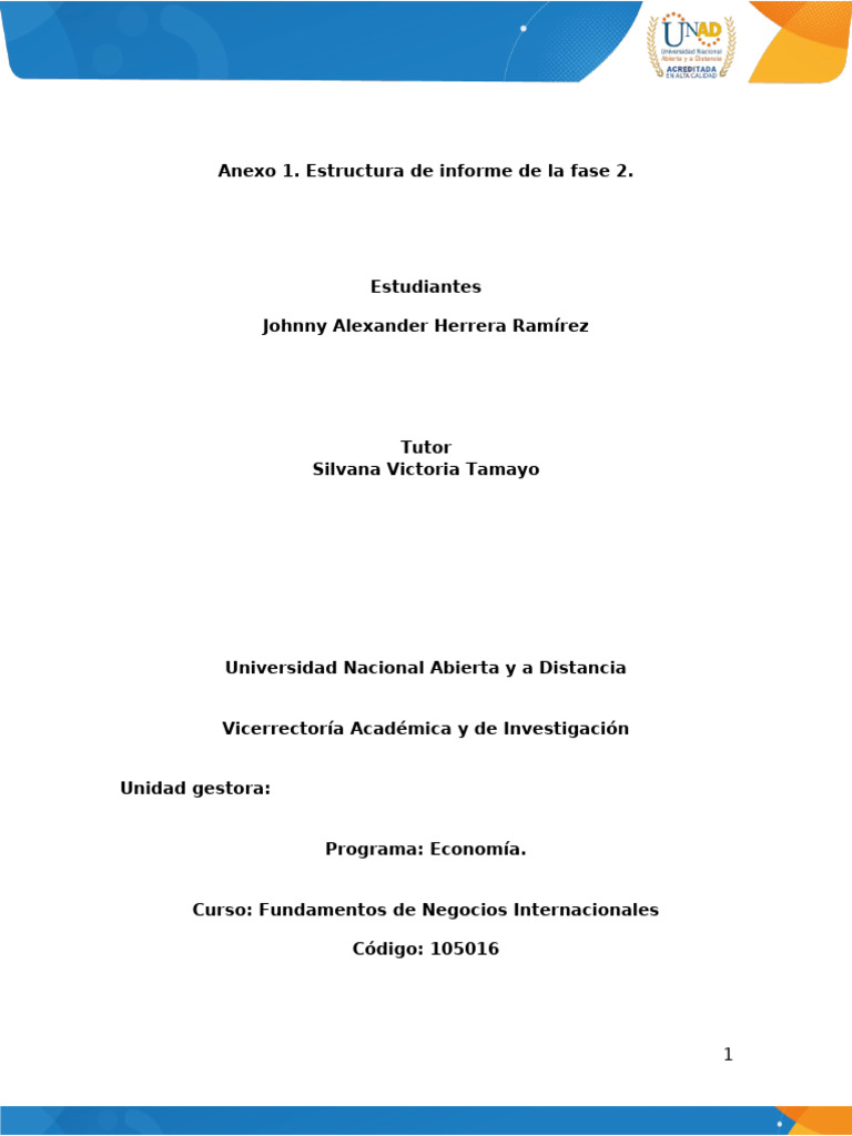 Aexo 1 - Extructura Informa Fase 2. | PDF | café | Colombia