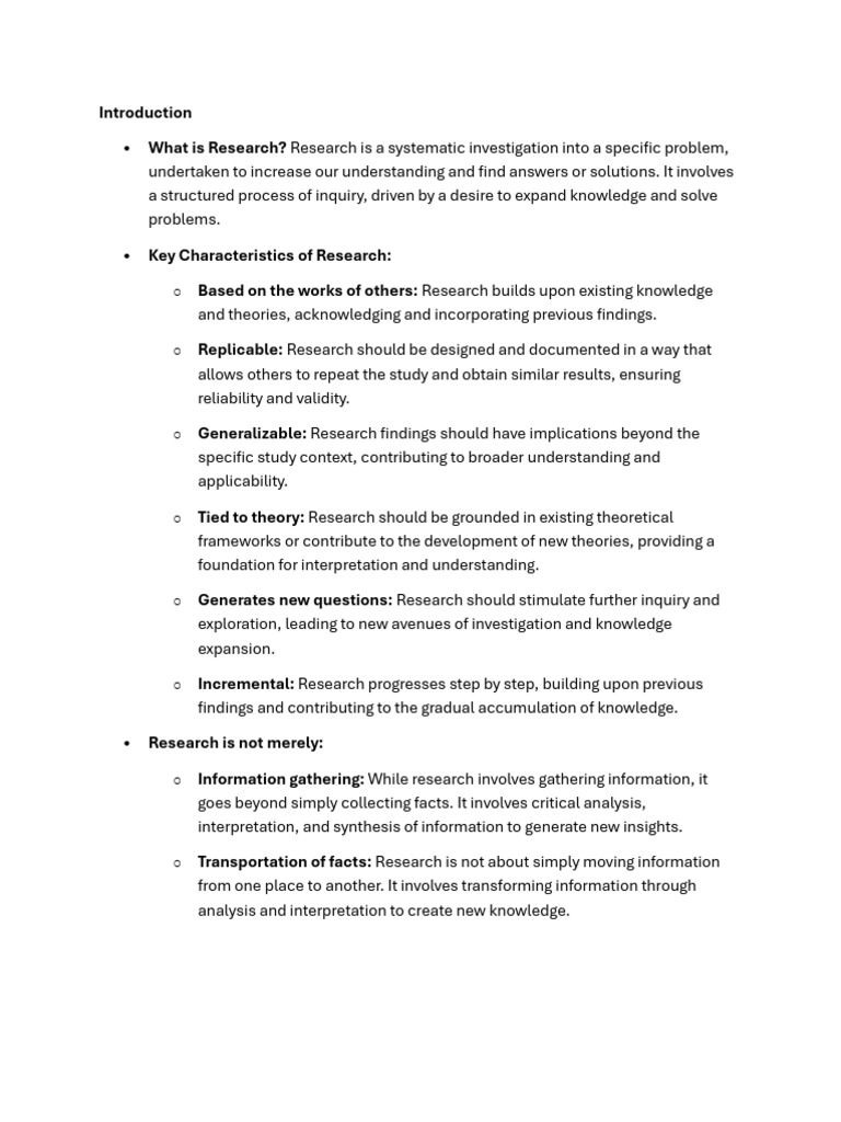 Research Methodology Notes | PDF | Scientific Method | Methodology