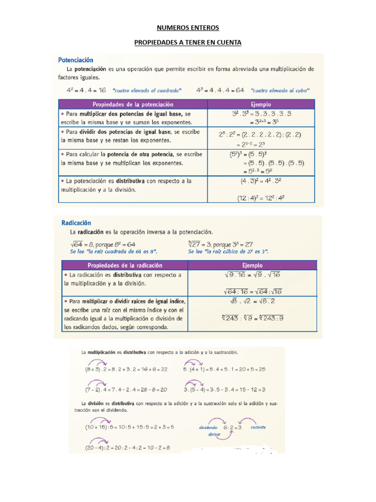 Guia Numeros Enteros | PDF