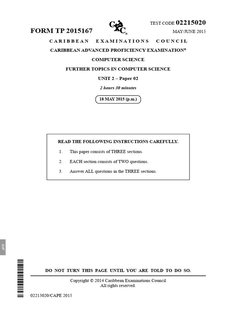 CAPE Computer Science 2015 U2 p2 | PDF | Computer Network | Software ...