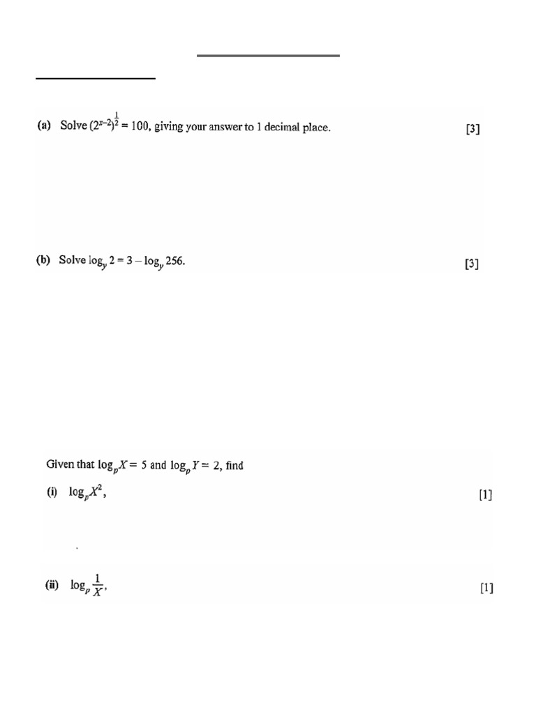 LOGARITHM TEST | PDF