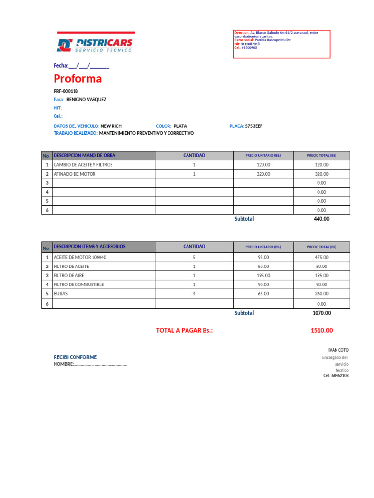 PROFORMA | PDF | Motores