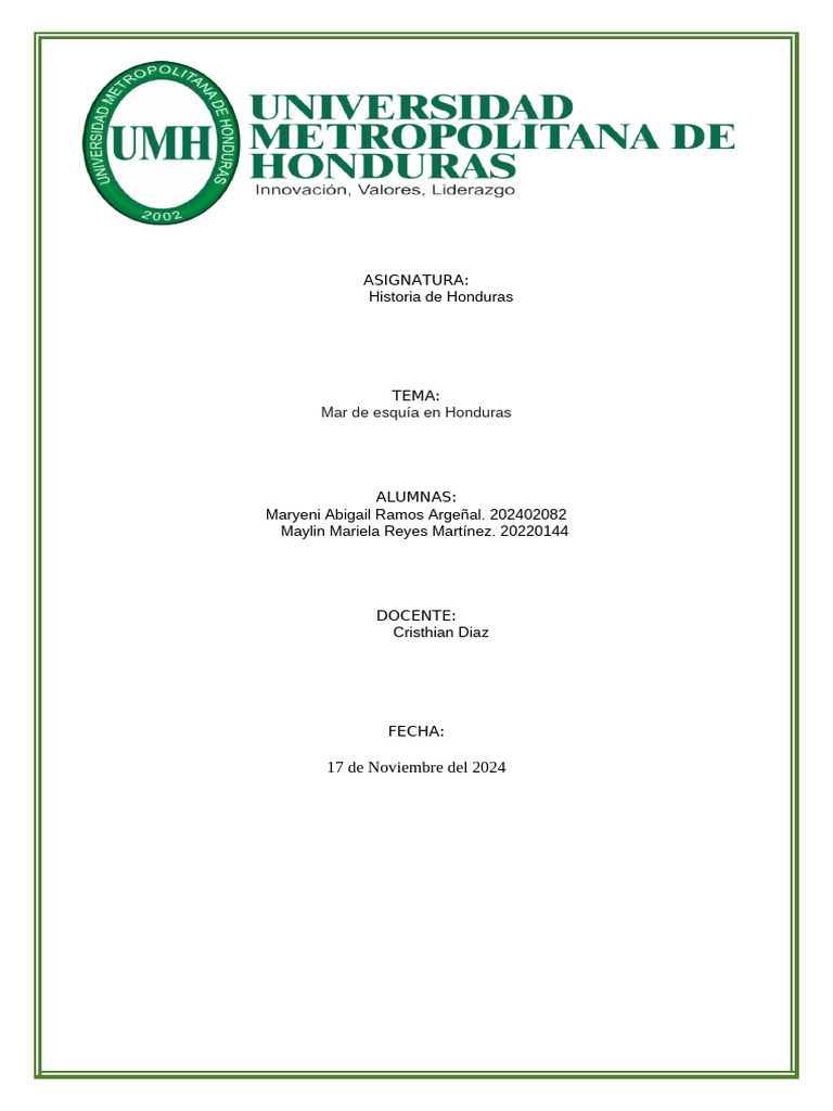 Importancia del Mar de Esquías en Honduras | PDF | Sustentabilidad ...