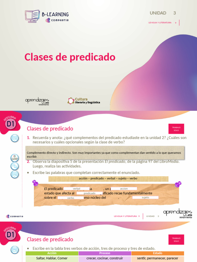 L9_U3_p96-99_Clases_de_predicado (1) | PDF | Predicado (Gramática) | Verbo