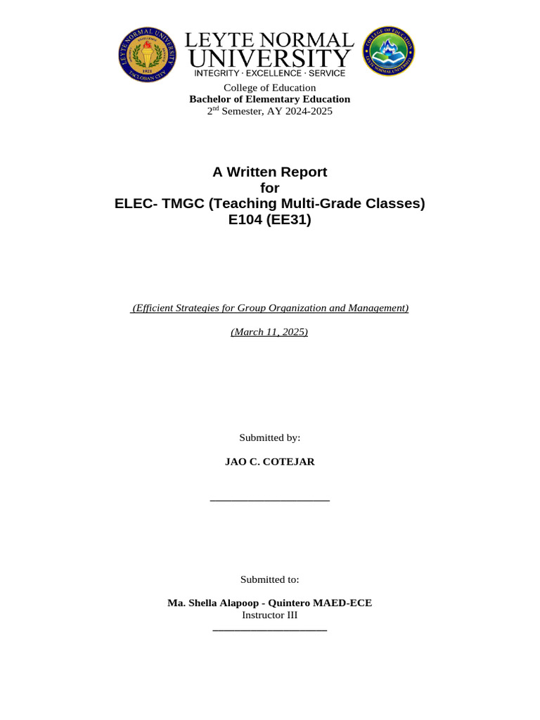 Written Report Format | PDF