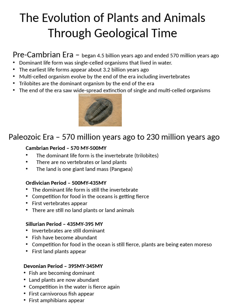 Evolution of Life Through Geological Time | PDF | Pleistocene | Earth ...