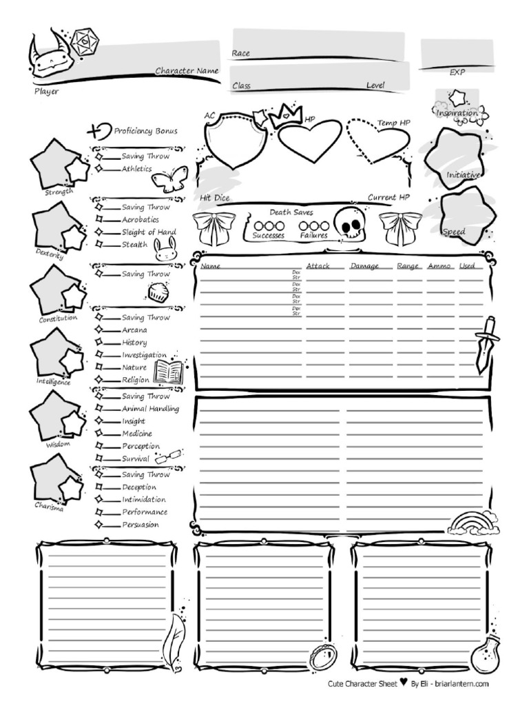 Cute Character Sheet | PDF