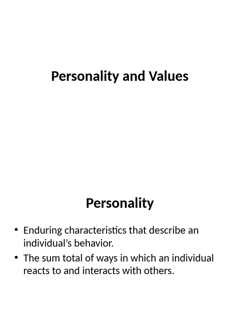 Personality-and-Values-1 | PDF | Extraversion And Introversion | Psychology