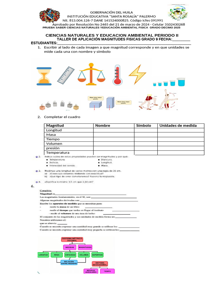 10.taller MAGNITUDES FISICAS | PDF