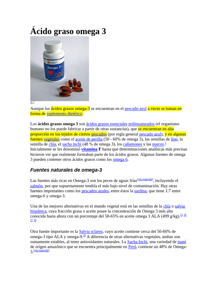 Ácido Graso Omega 3 | PDF | Ácido Graso Omega 3