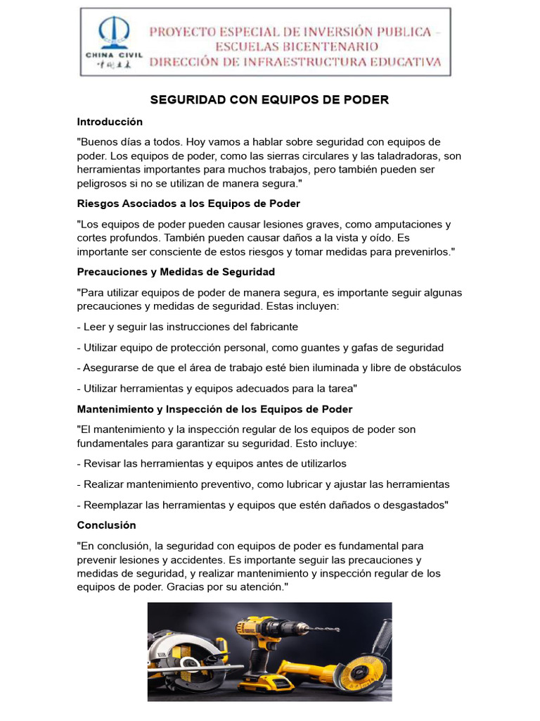 Ch5m-20-Seguridad Con Equipos de Poder | PDF