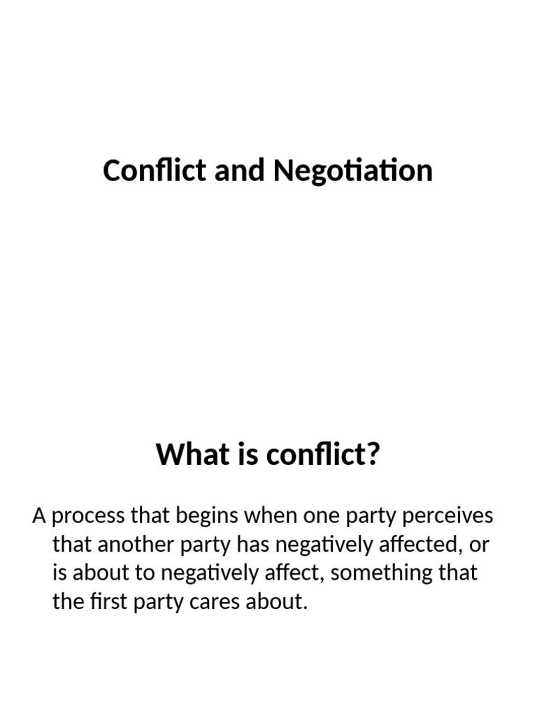 Understanding Conflict and Negotiation | PDF | Negotiation | Mediation