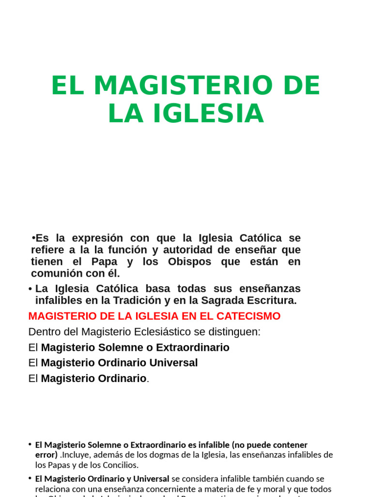 Tipos y funciones del Magisterio de la Iglesia | PDF