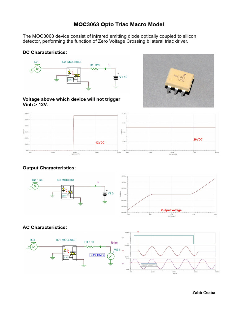 Moc3063 Opto Triac Spice Model | PDF