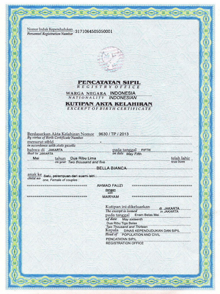 Mentahan Blanko - Kosong - Akta - Lahir | PDF