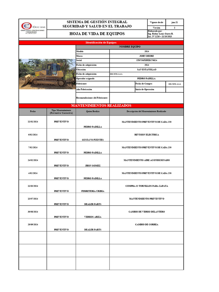 Hoja de Vida T15 | PDF