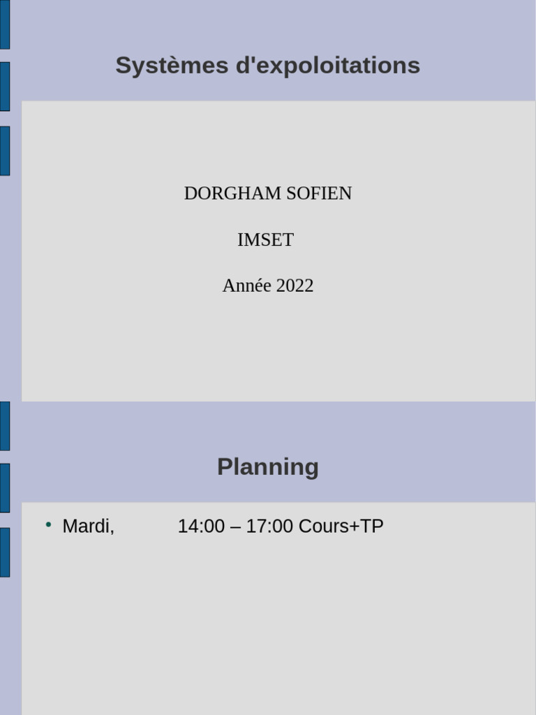 0081 Cours Systemes Exploitations | PDF | Système d'exploitation | Microsoft Windows