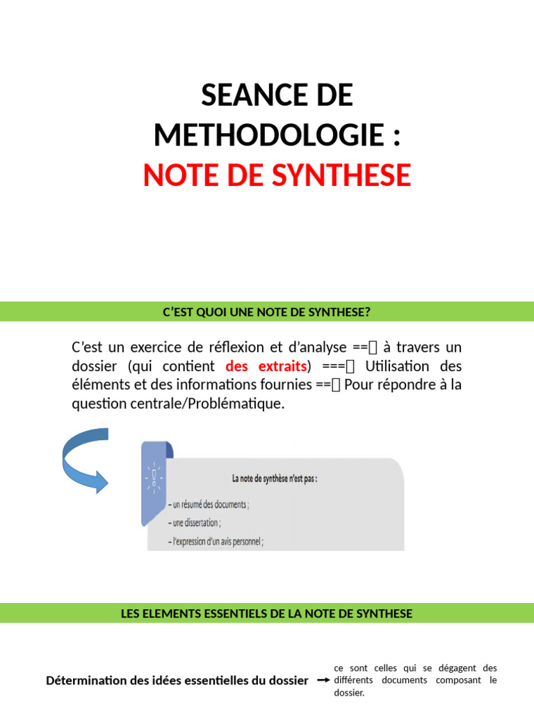Méthodologie de la Note de Synthèse | PDF