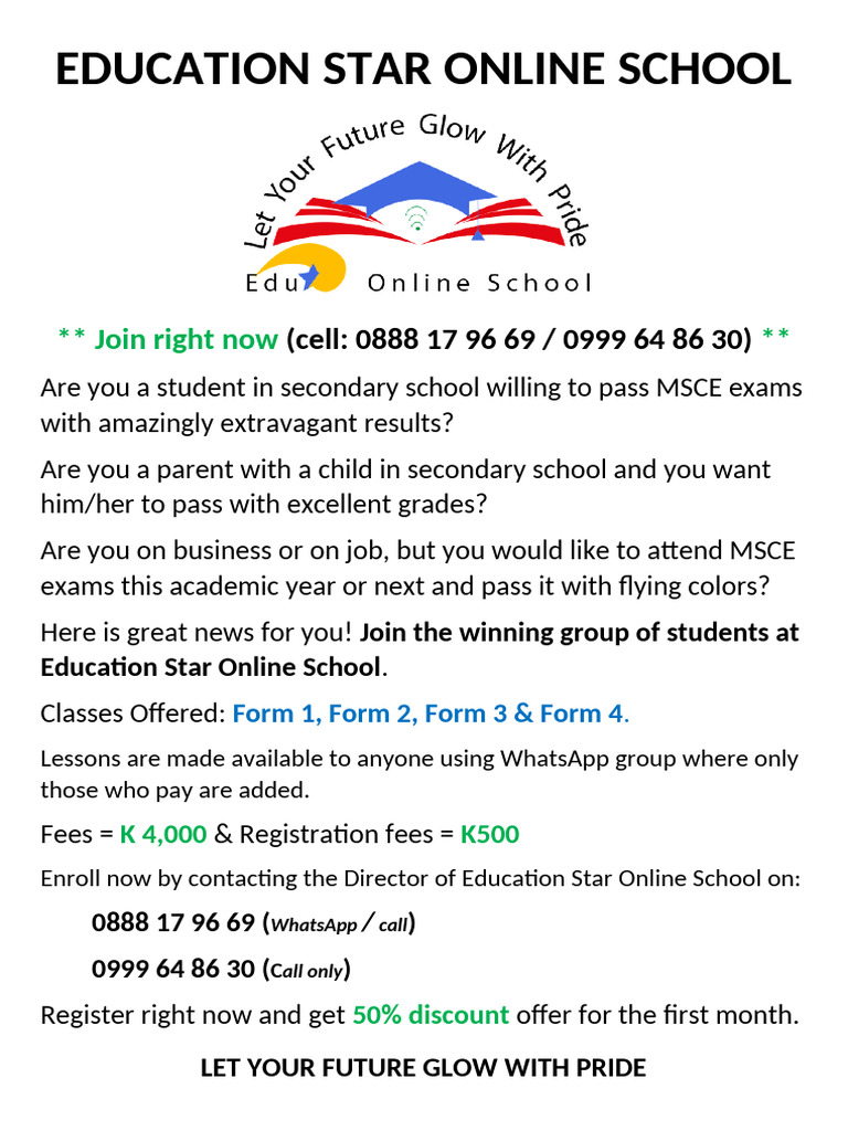 Are You A Student in Secondary School Willing To Pass MSCE Exams With ...