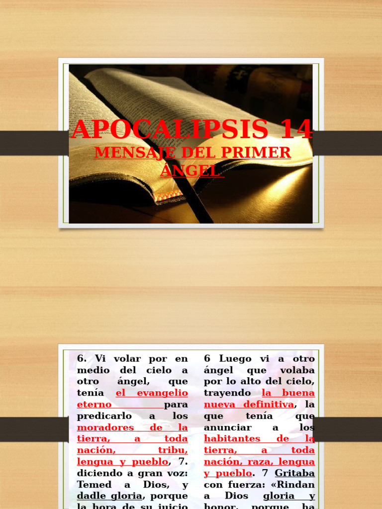 Estudio Sobre El Mensaje Del Primer Angel Apocalipsis 14-6 | PDF | Dios ...
