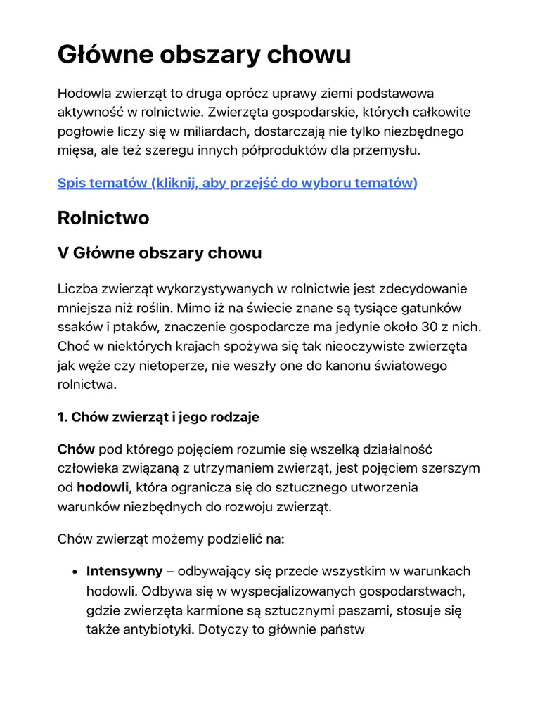 Główne Obszary Chowu - Geografia24.pl | PDF