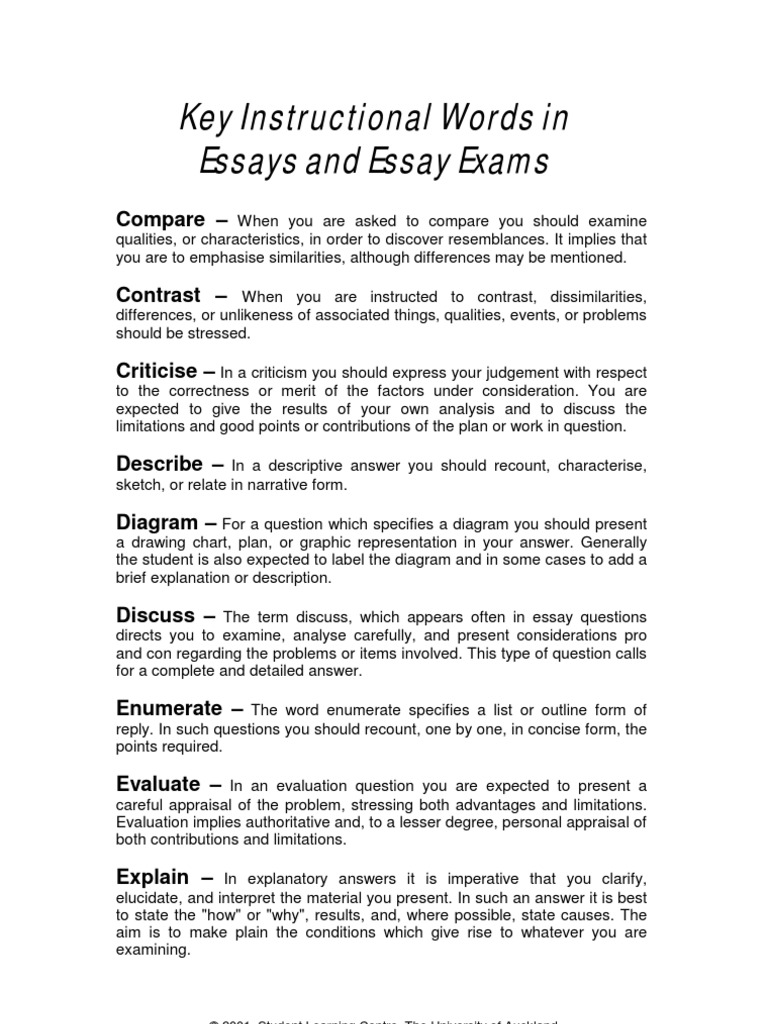 Instructional Words | PDF | Essays | Representation (Arts)
