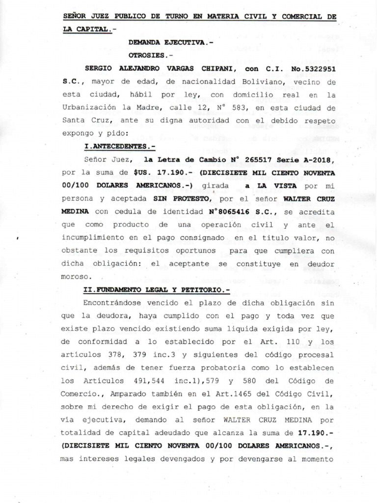 Demanda Ejecutiva | PDF