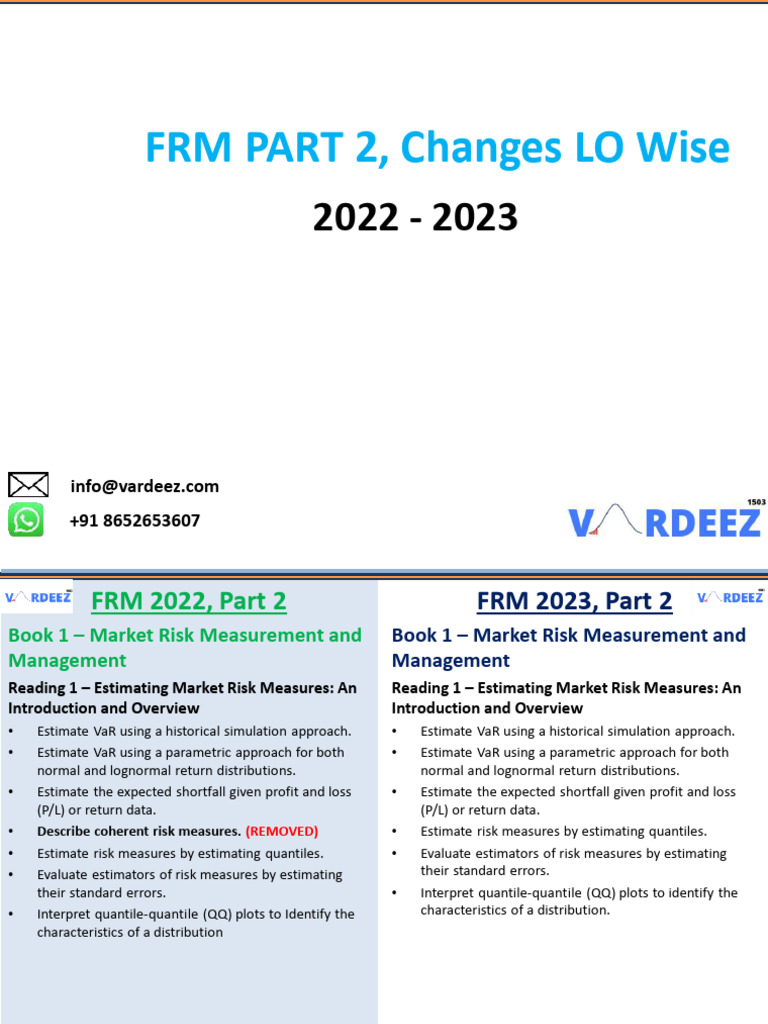 FRM Part 2 Changes LO Wise | PDF | Operational Risk | Mortgage Backed ...