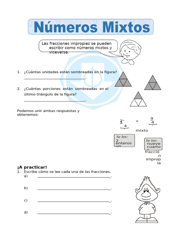 Fracciones impropias y mixtas: guía práctica | PDF