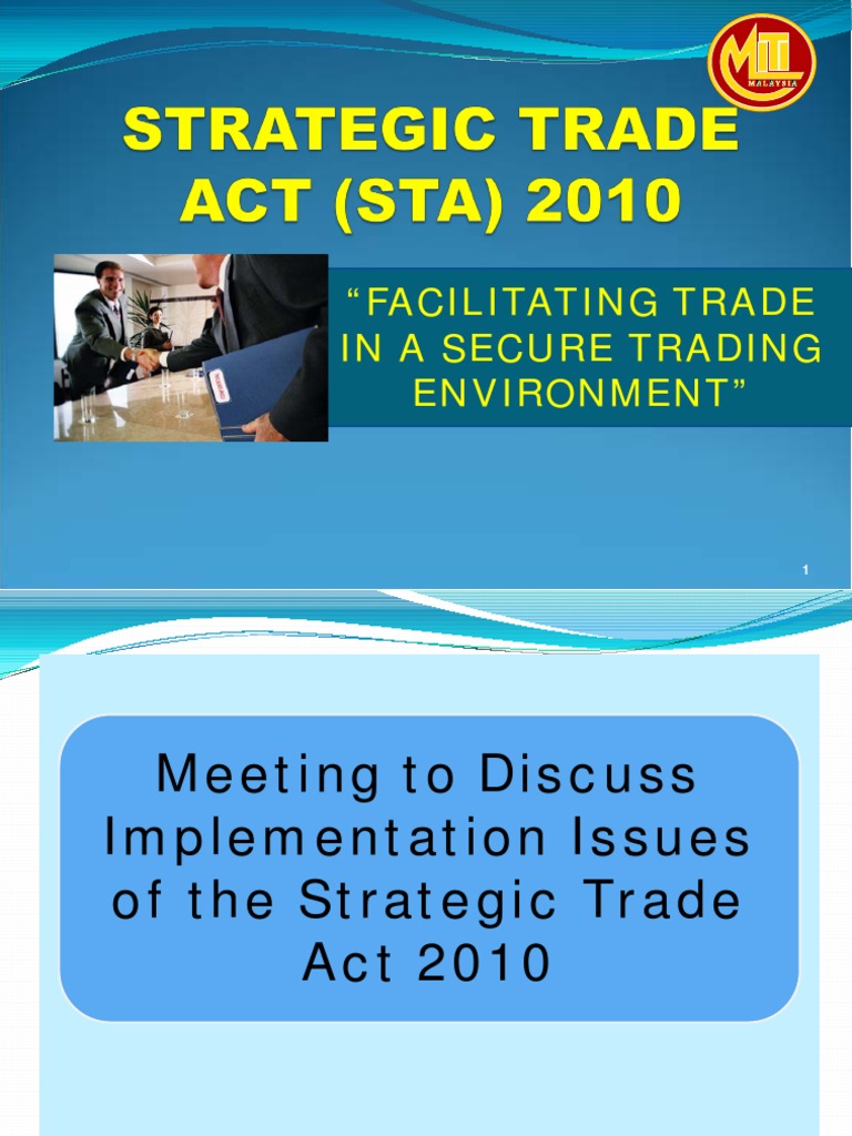 Strategic Trade Act 2010 Overview | PDF | Customs | Cargo
