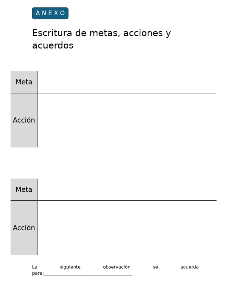 Escritura de Metas | PDF