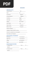 Philippines Example of Biodata Form Ms Word Format | PDF