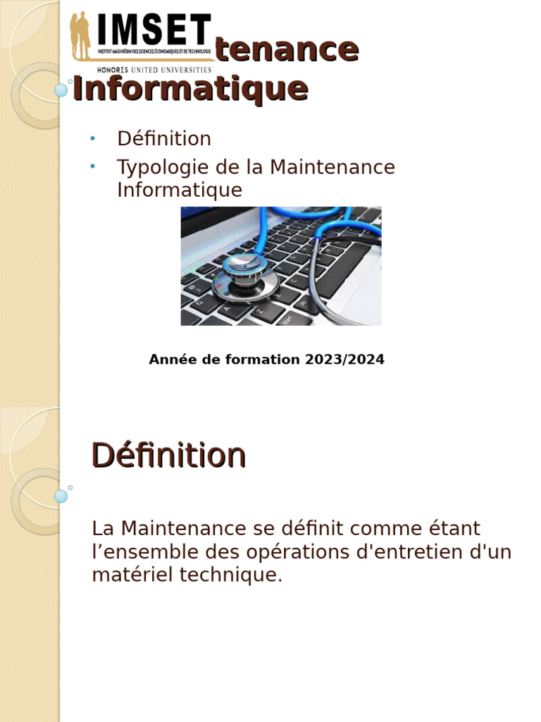 Chapitre 1 Introduction Maintenance Informatique | PDF | Informatique | Business