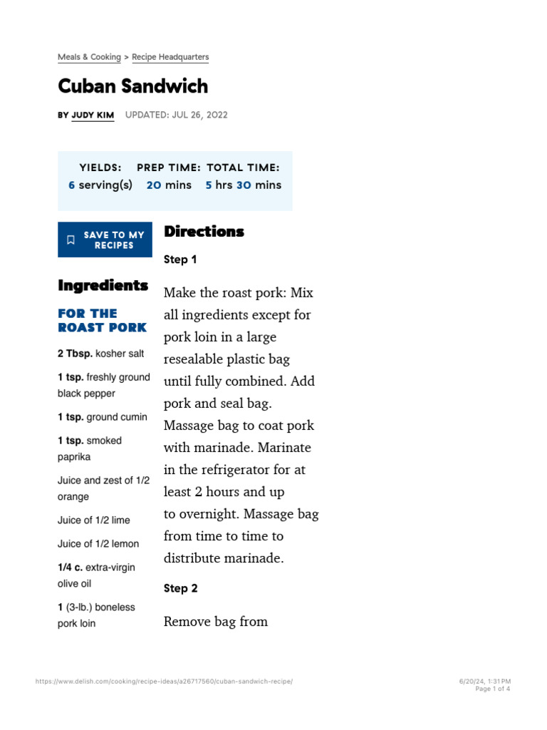 Best Cuban Sandwich Recipe - How To Make A Cuban Sandwich | PDF ...