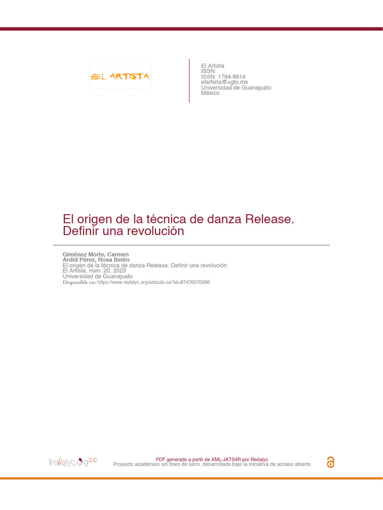 Dialnet ElOrigenDeLaTecnicaDeDanzaRelease 9365697 | PDF | Bailes | Músculo