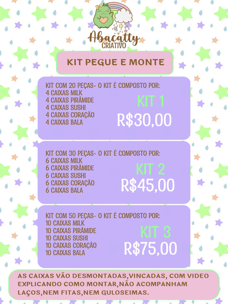 Kits de Festa: Monte e Decore com 30 a 50 Peças | PDF | Sobremesas | Bolos