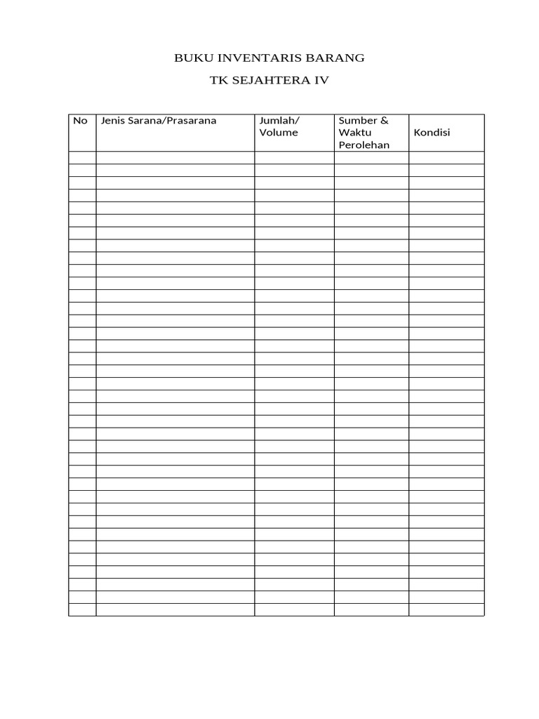 Buku Inventaris Barang | PDF